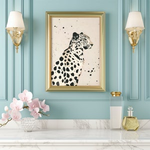 Minimal Cheetah Print Eclectic Cheetah Wall Art Preppy Leopard Poster ...