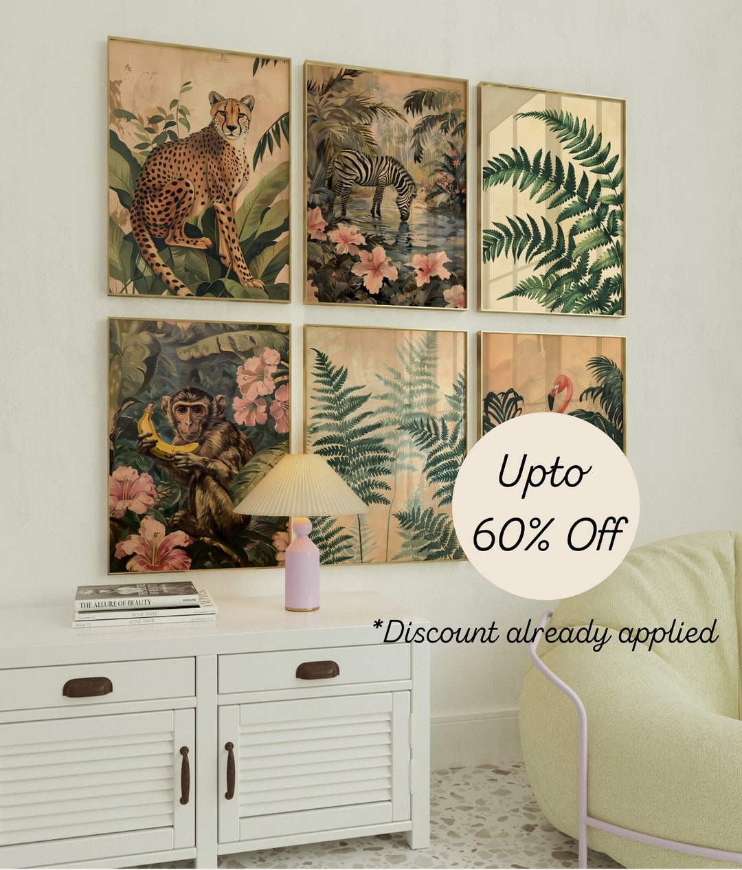 Set of 6 Tropical Print Set Tropical Gallery Wall Set of Botanical ...
