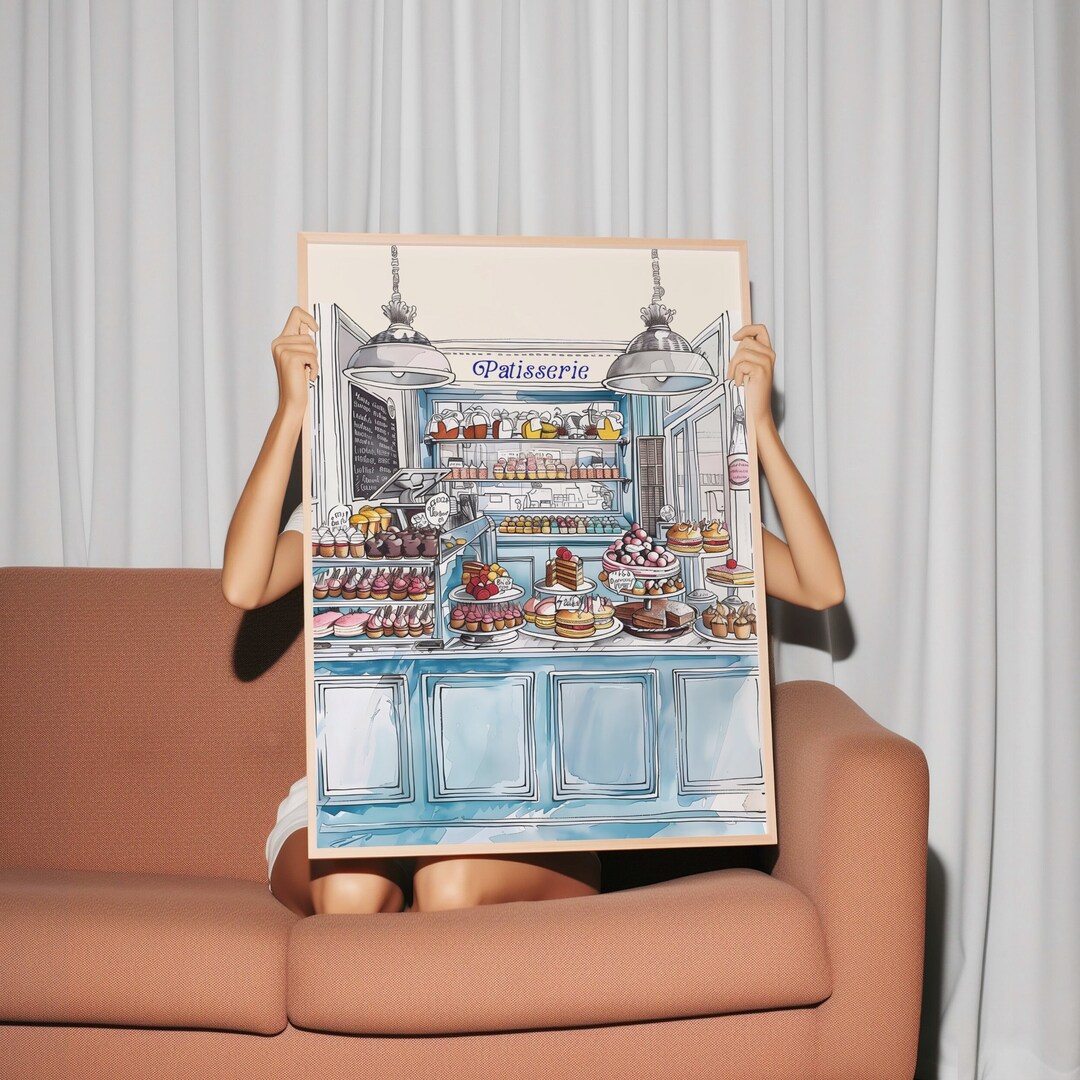 Patisserie Print Pastries Wall Art Croissant Print Food Print for ...