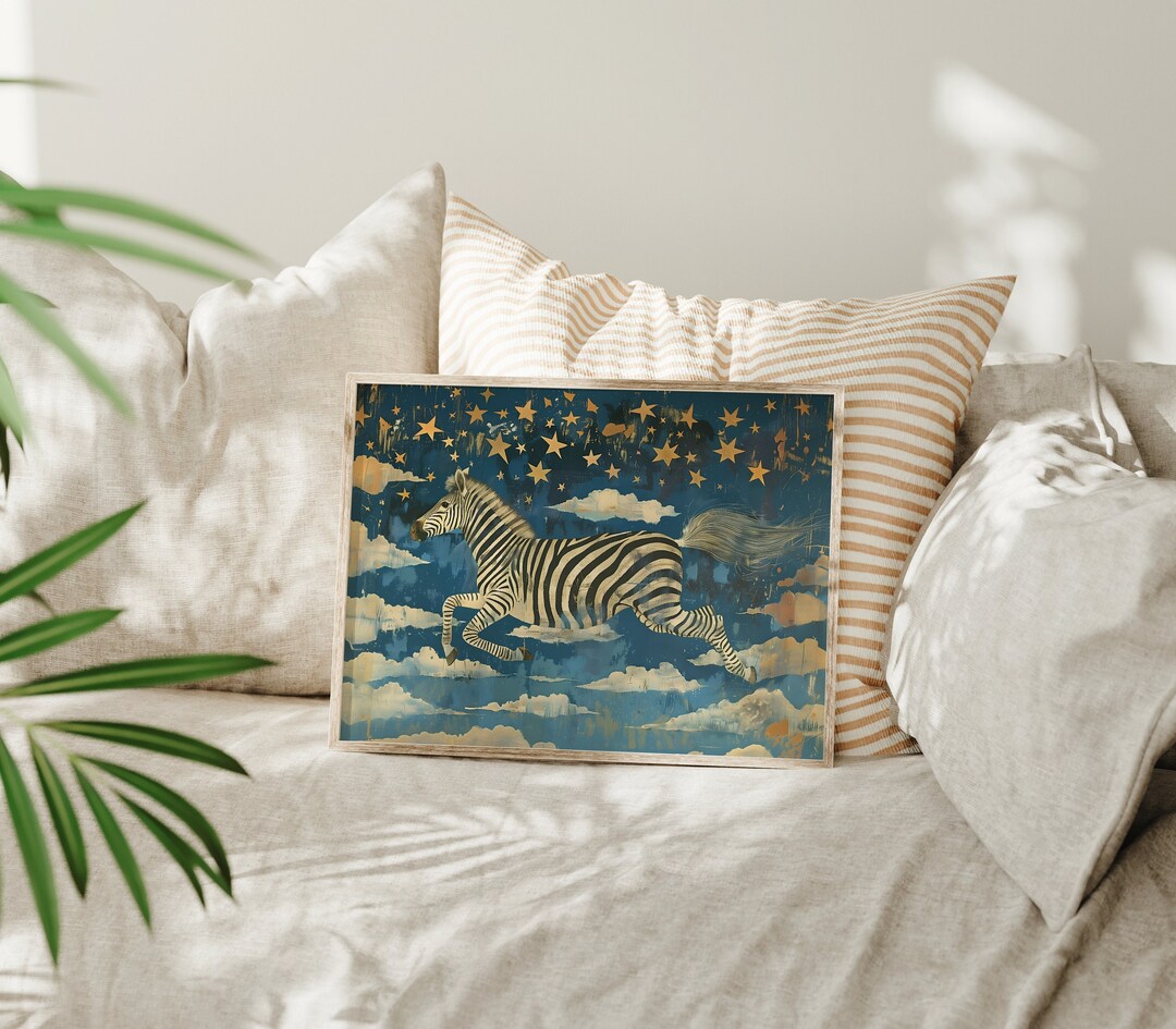 Whimsical Zebra Print Vintage Zebra Wall Art Whimsical Prints Animal ...