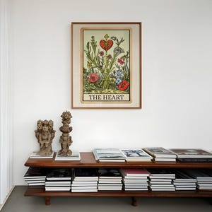 The Heart Tarot Card Print Vintage Heart Poster Spiritual Art ...