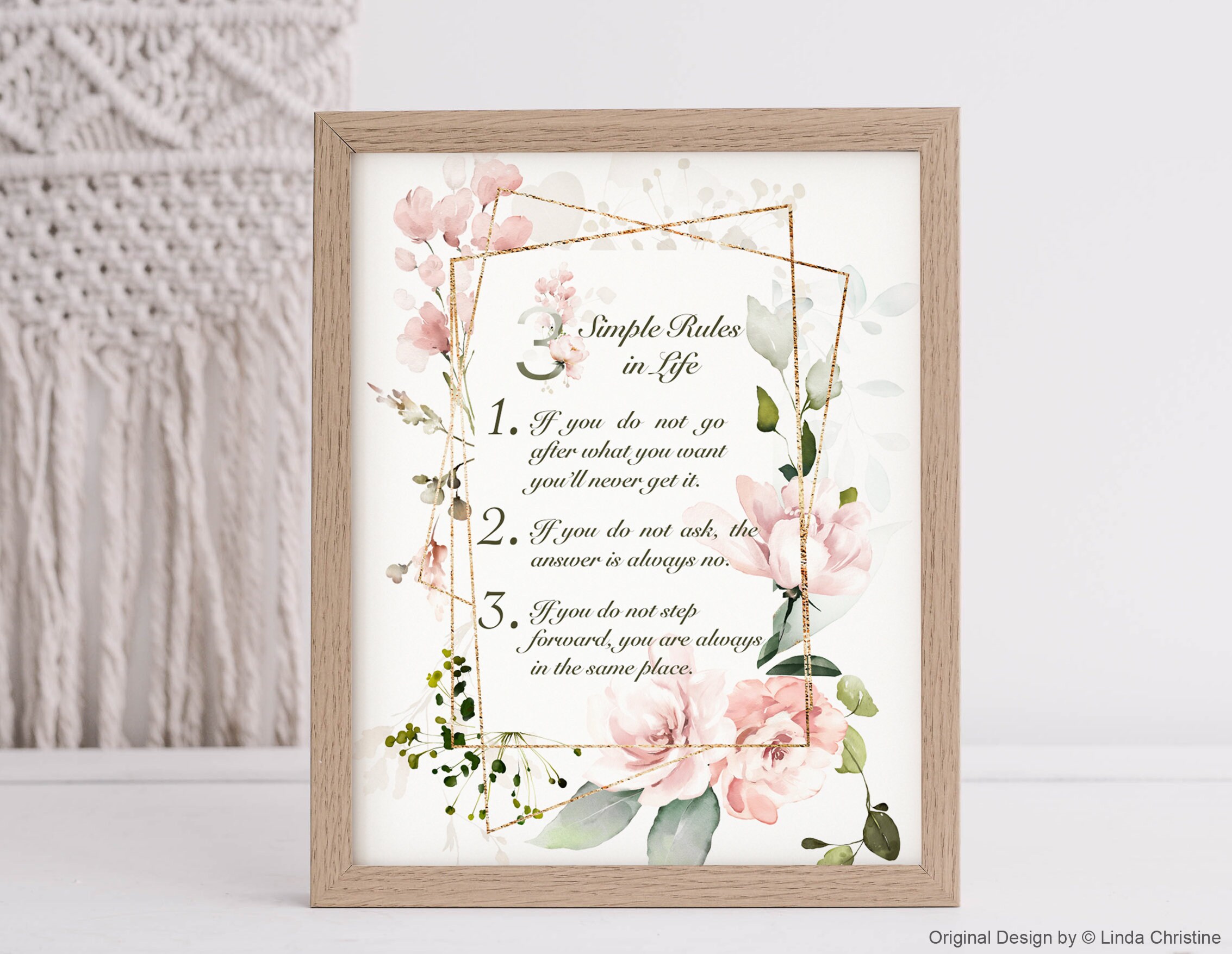 3 Simple Rules in Life Instant Download, Motivational Printable Wall ...