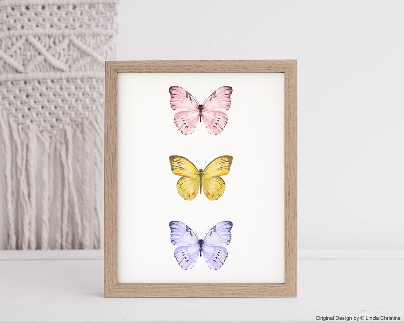 Butterfly Nursery Art, Girls Nursery Wall Decor, Girls Bedroom Decor ...