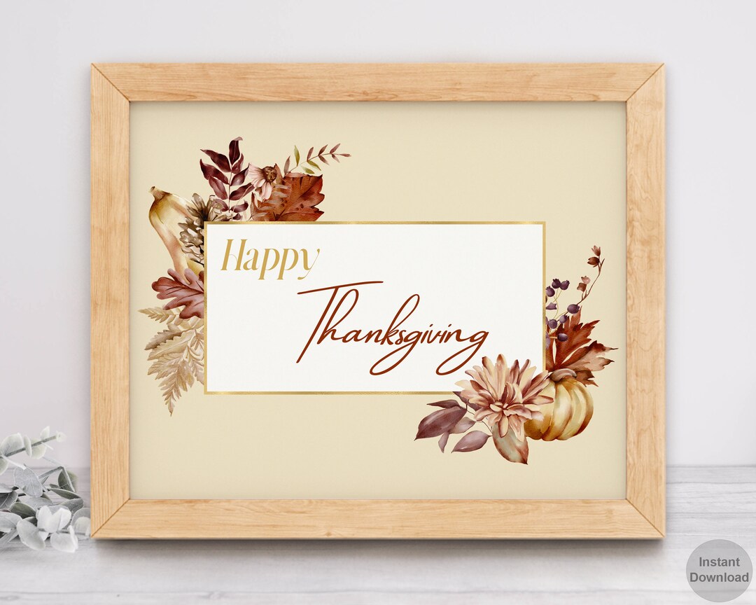Happy Thanksgiving Digital Download Printable - Etsy
