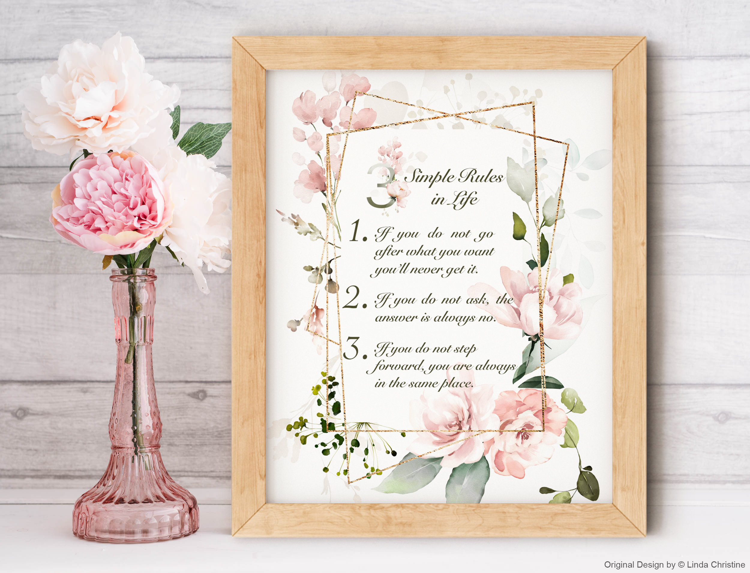 3 Simple Rules in Life Instant Download, Motivational Printable Wall ...