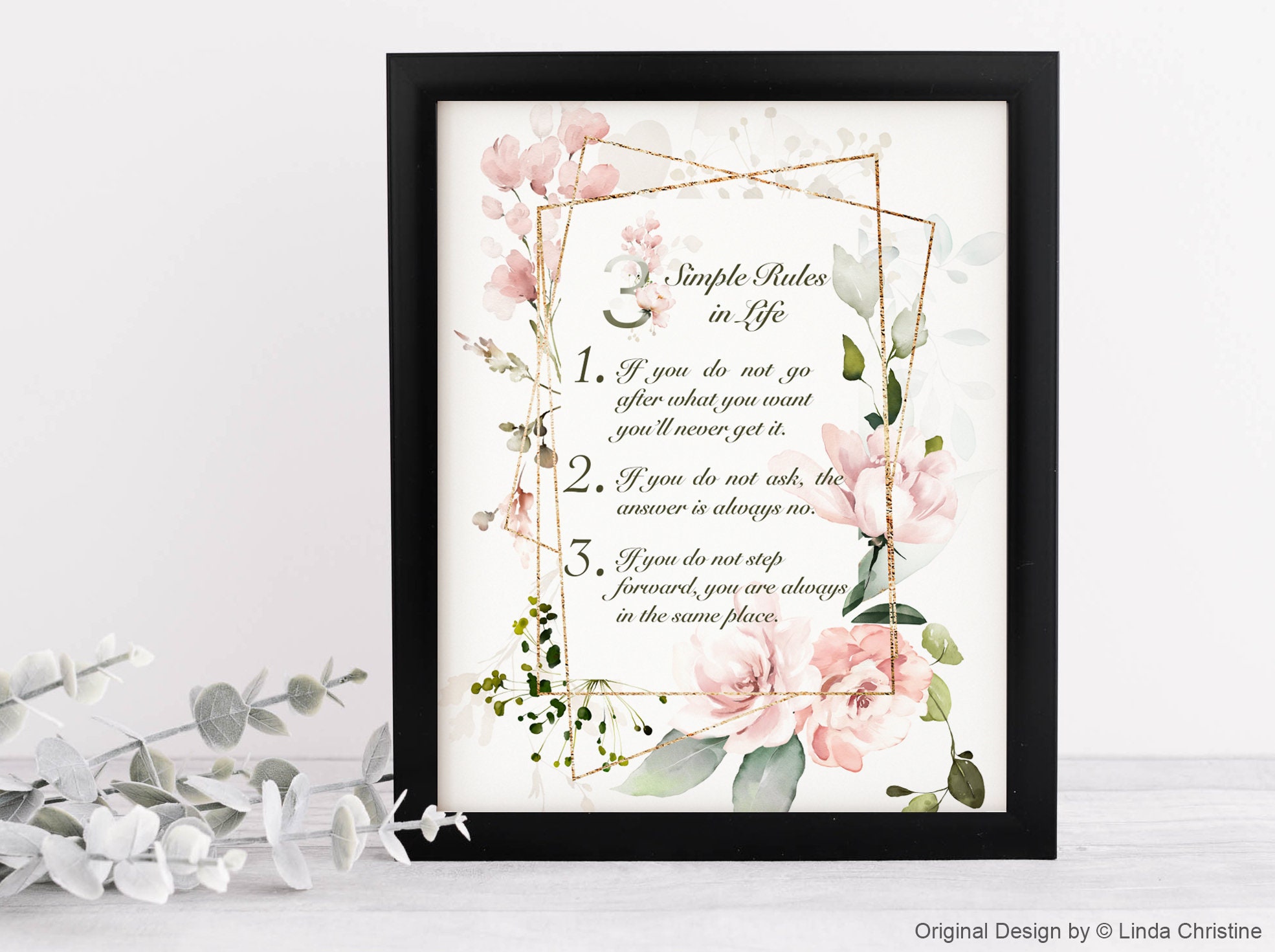 3 Simple Rules in Life Instant Download, Motivational Printable Wall ...