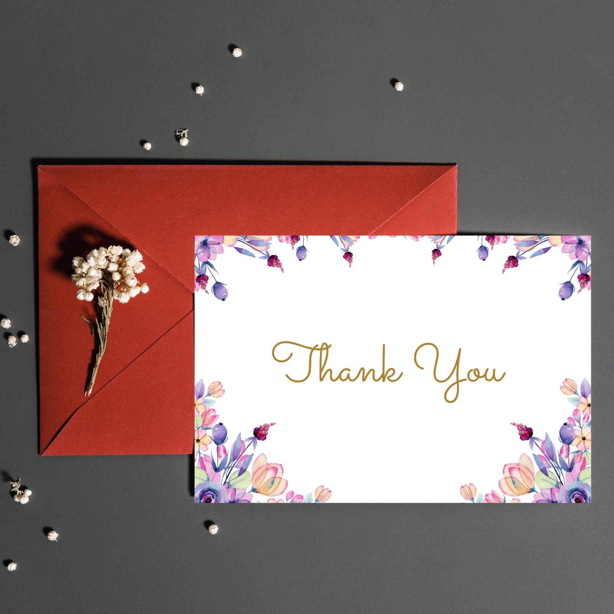 Whimsical Thank You Printable Card / Instant Download PDF JPG / Card ...