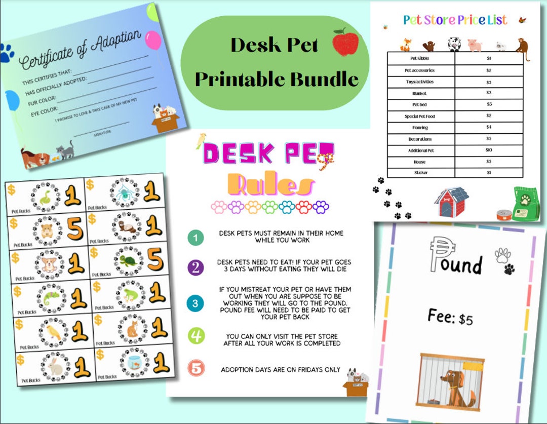Desk Pet Bundle Starter Kit Printable Desk Pets Desk Pet Printable ...