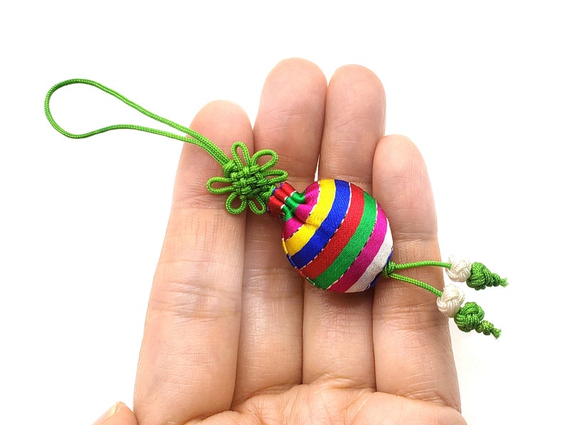 Korean Lucky Pouch Keychain: Traditional Hanbok Saekdong Charm - Etsy