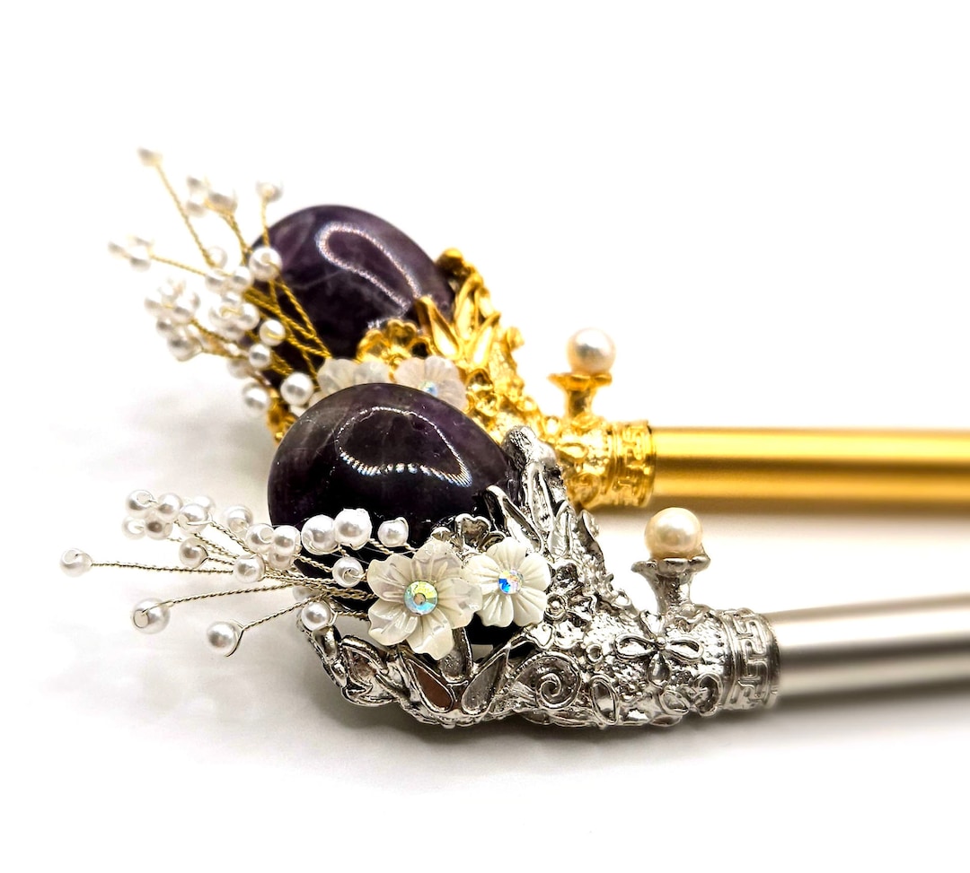 Korean Traditional Hair Pin Natural Gem Stone Binyeo Stick Hanbok ...