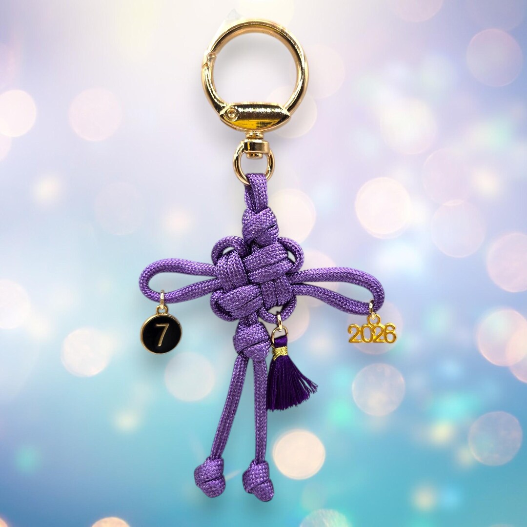 K-pop Inspired Fan Gift Purple Korean Traditional Knot Keychain ...