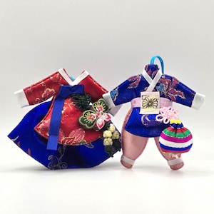 Mini Hanbok Ornament: Korean Traditional Dress Keychain - New Year Gift ...