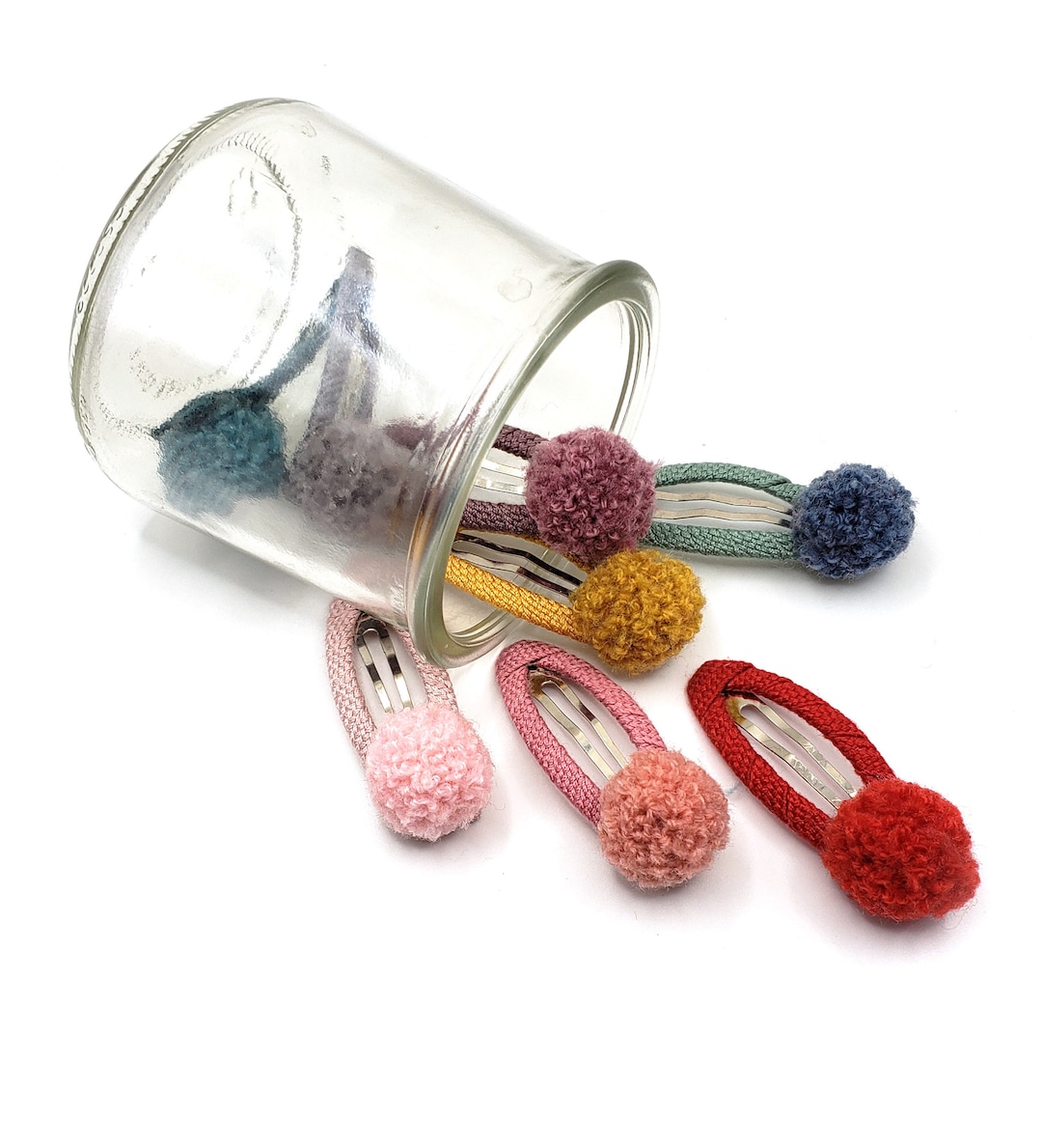 Pick 2 Pompom Hair Clips Sherpa Pom Pom Snap Clip Baby Hair Accessories ...