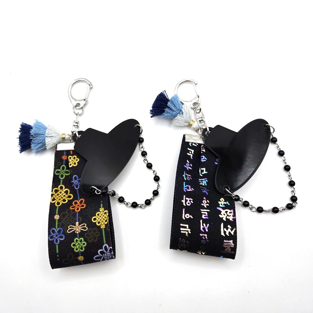 Korea Gat Hat Keychain Kpop Demon Hunters SAJA Boys Tassel Keyring ...