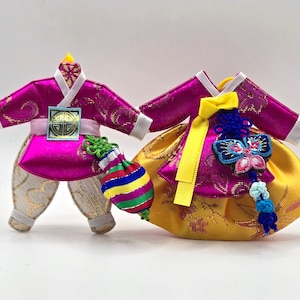 Mini Hanbok Ornament: Korean Traditional Dress Keychain - New Year Gift ...