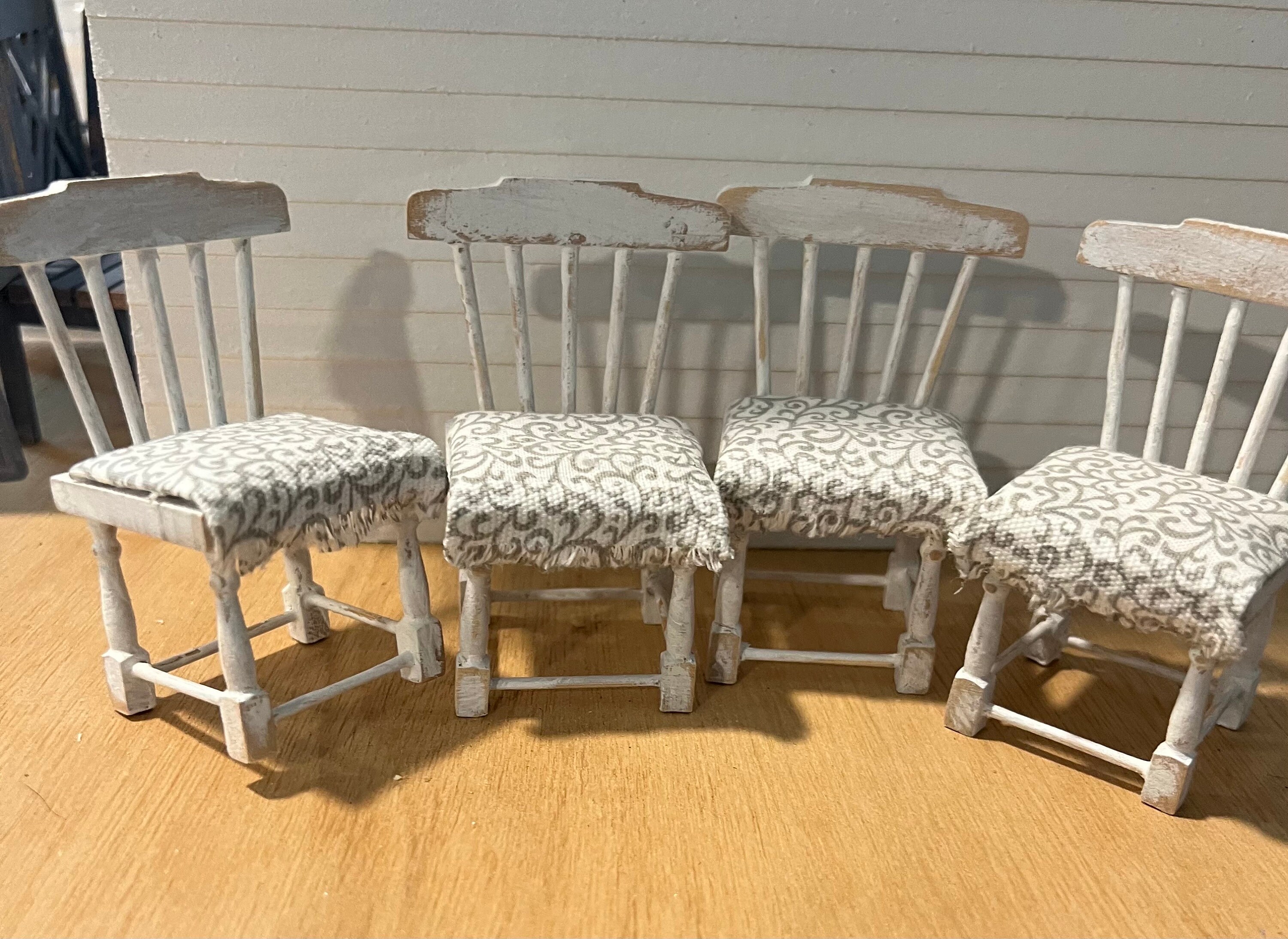 Shabby Chic Dollhouse Furniture.. Miniature Dining Set.. Doll Table and ...