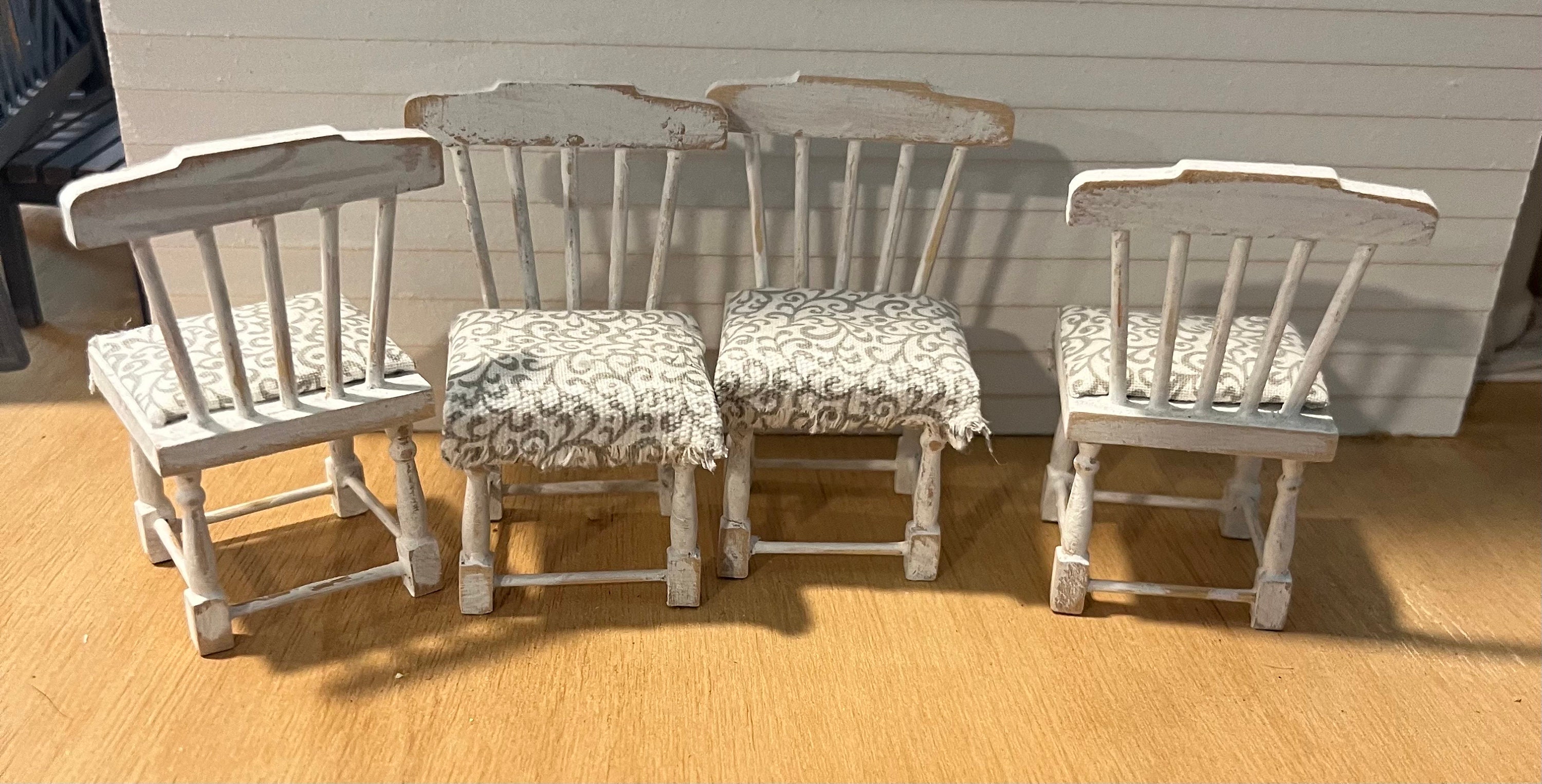 Shabby Chic Dollhouse Furniture.. Miniature Dining Set.. Doll Table and ...