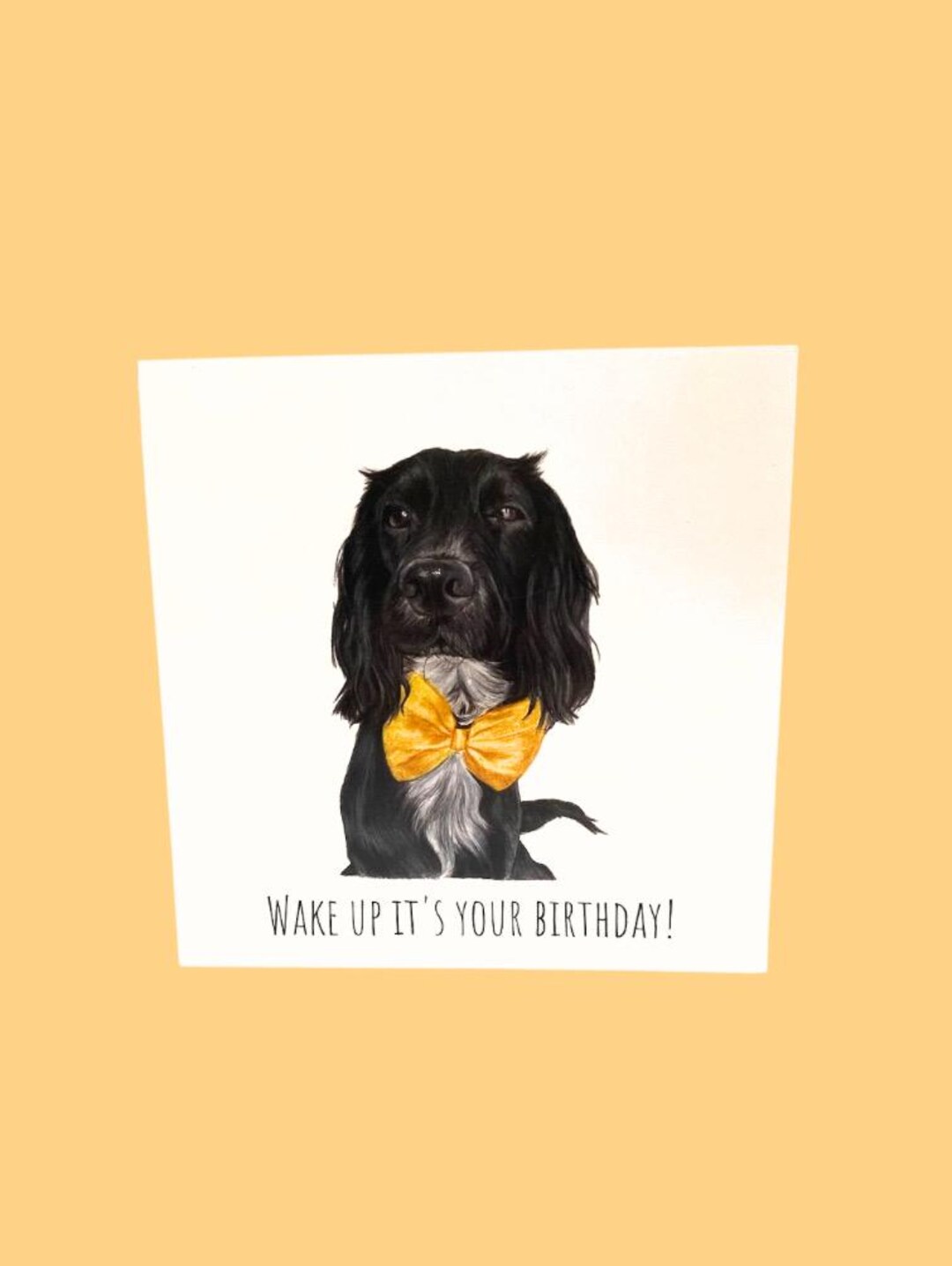 Hand-drawn Spaniel Birthday Card. Black Cocker Card. Cocker Spaniel ...