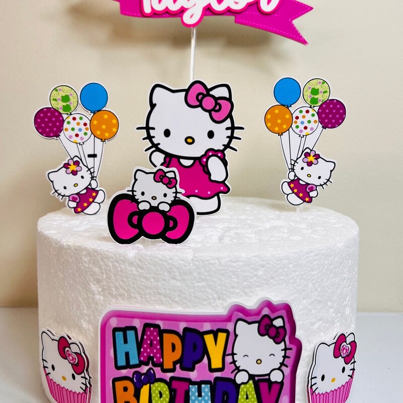 Hello Kiitty Cake Topper - Etsy