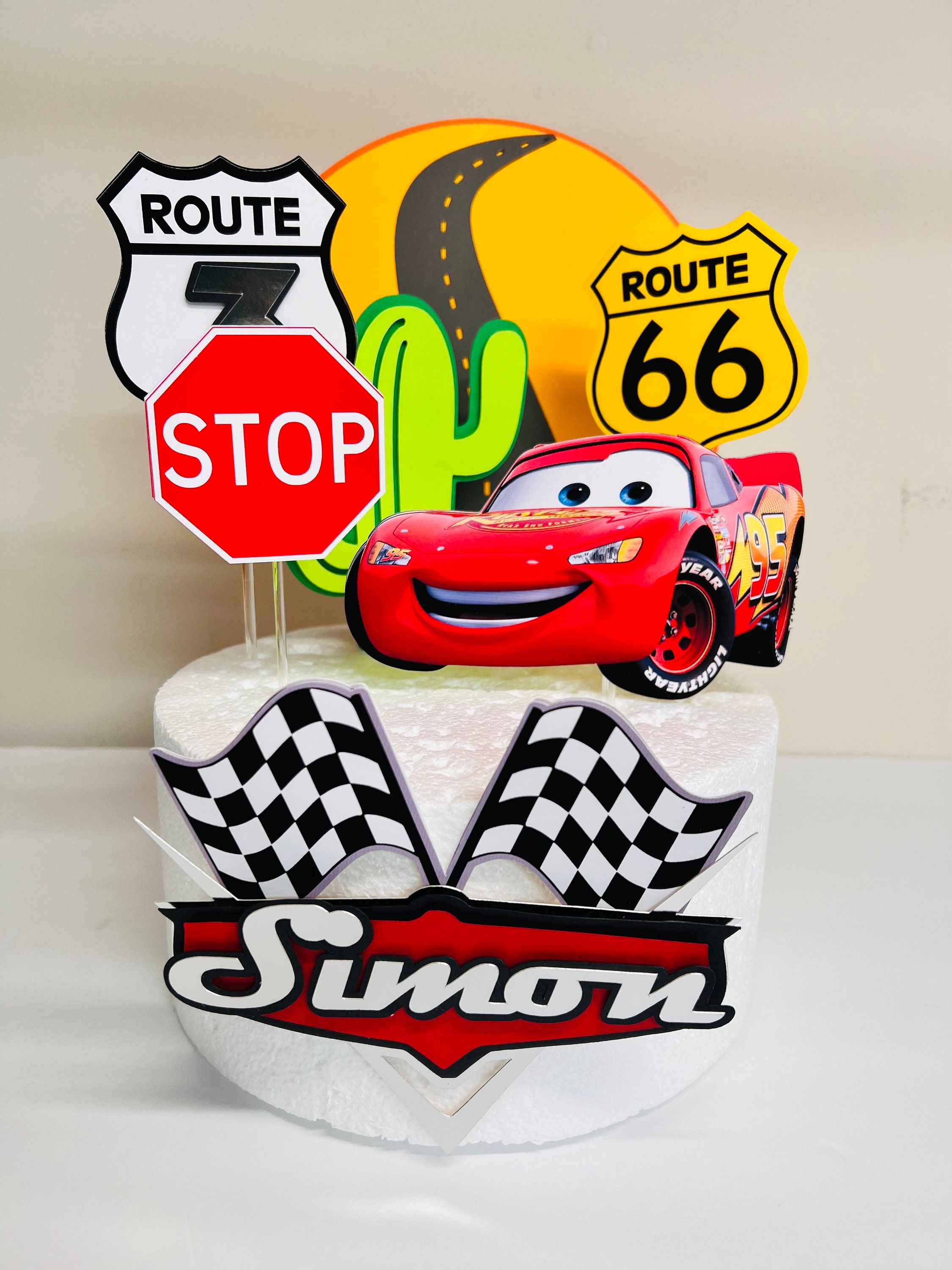 Disney Cars Cake Topper Maqueen Theme Cars Party Center - Etsy