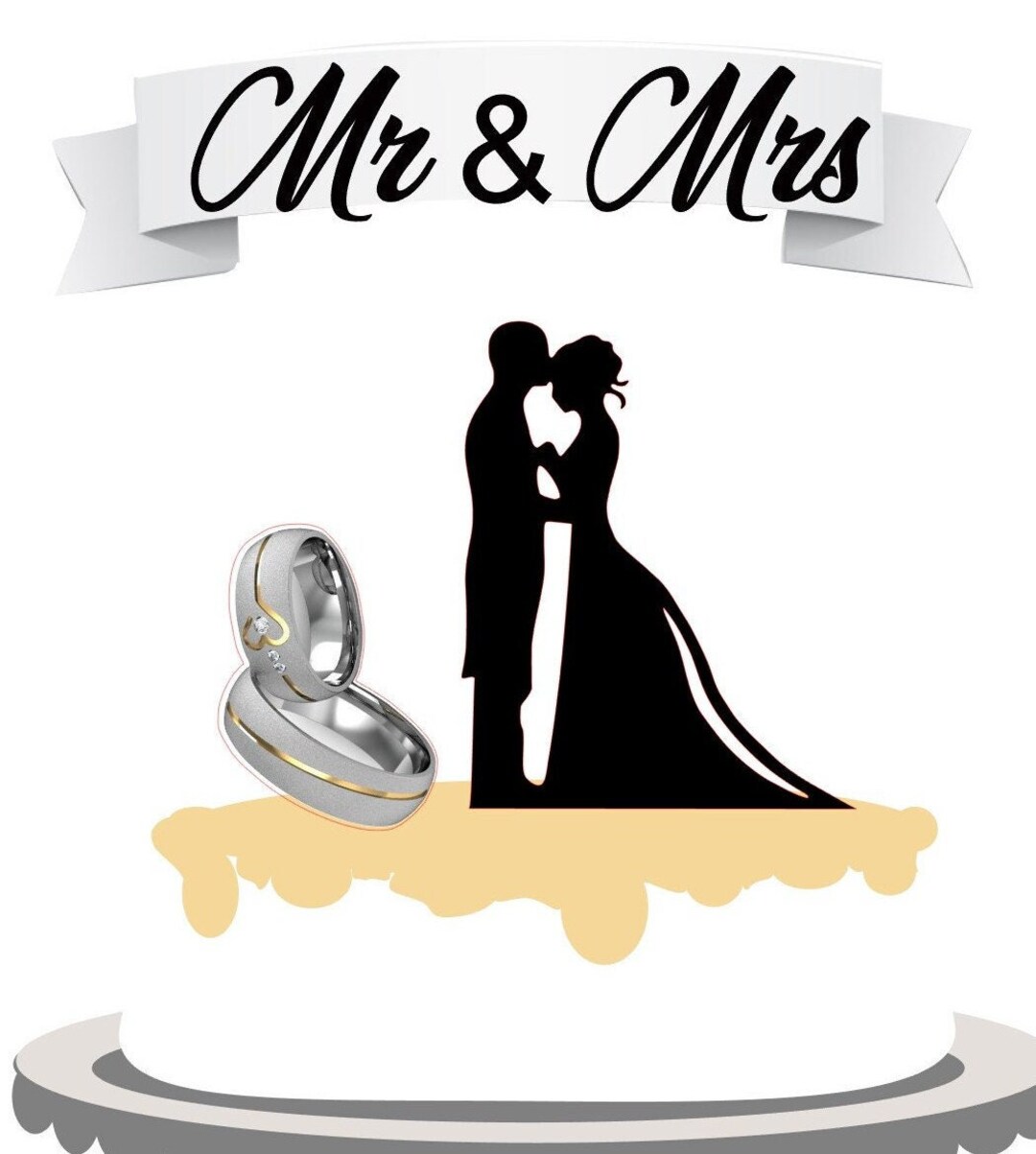 Mr and Mrs Cake Topper, Wedding Cake Topper, Bride and Groom ...