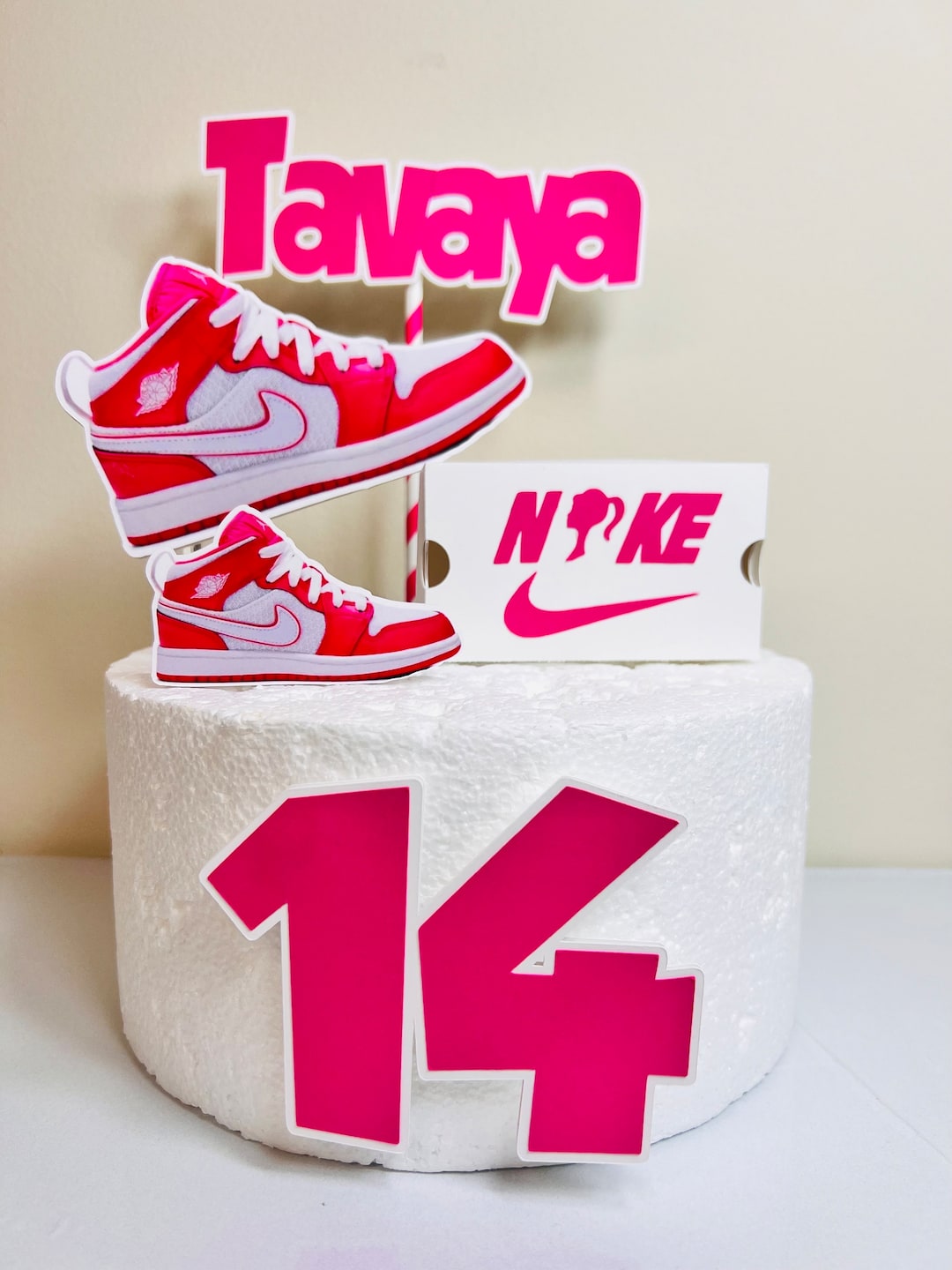 Sneaker Cake Topper, Sneaker Ball Theme, Sneaker Decor, Pink Decor ...