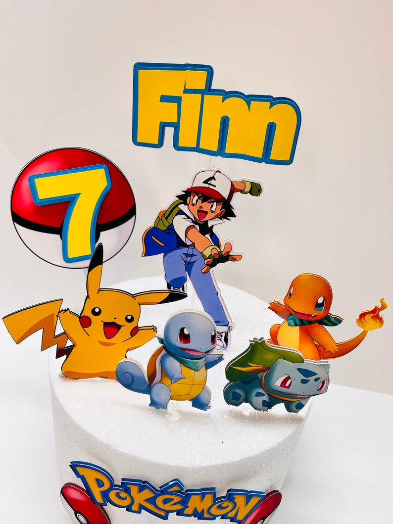 Pikachu Cake Topper, Pokemon Cake Topper, Custom Cake Topper, Pikachu ...