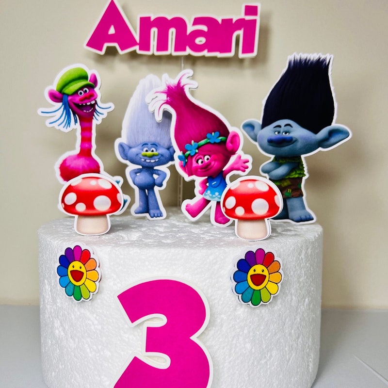 Trolls Cake Toppers - Etsy