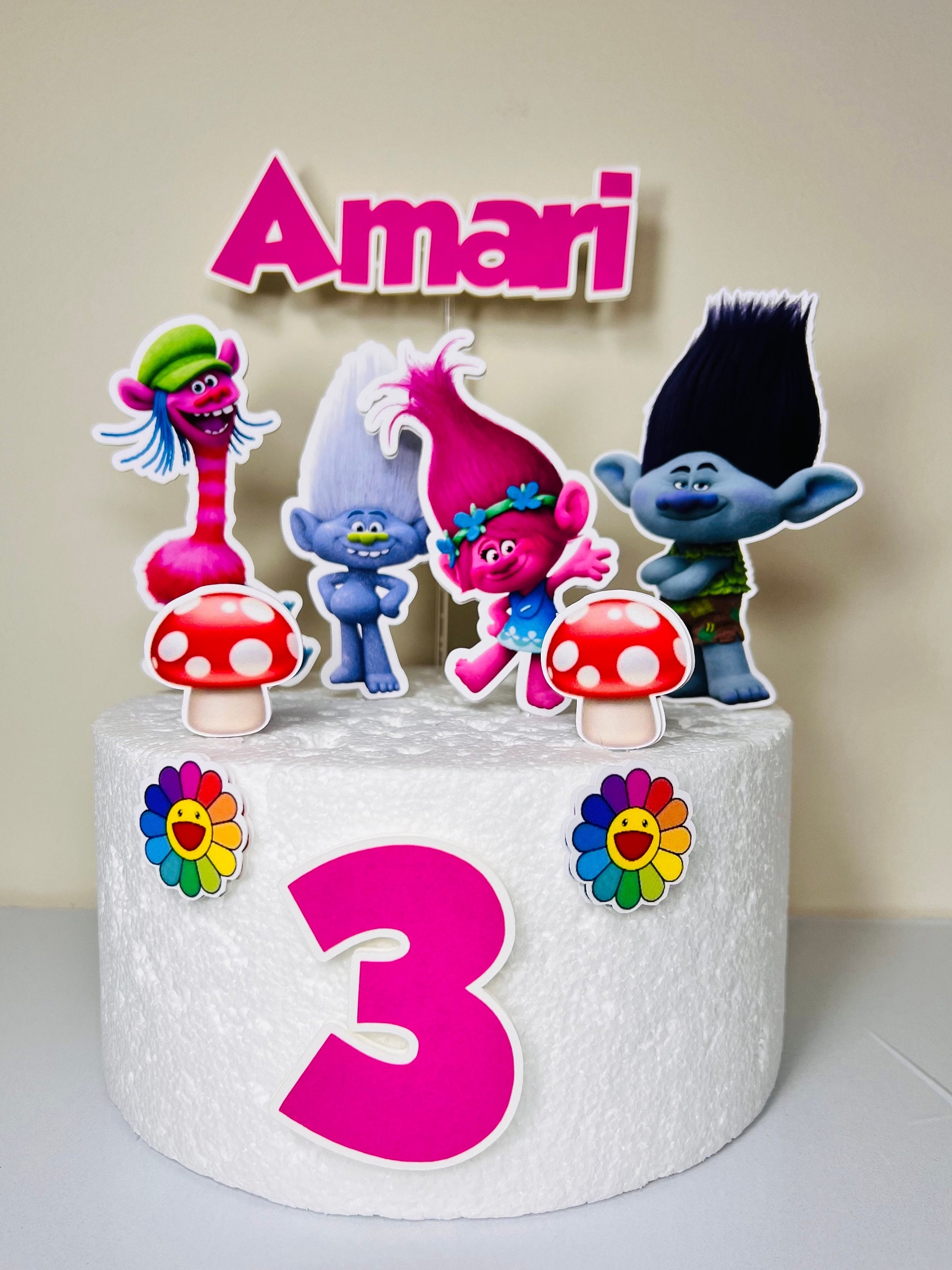 Trolls Cake Topper Theme Super Mario Party Princess Theme - Etsy