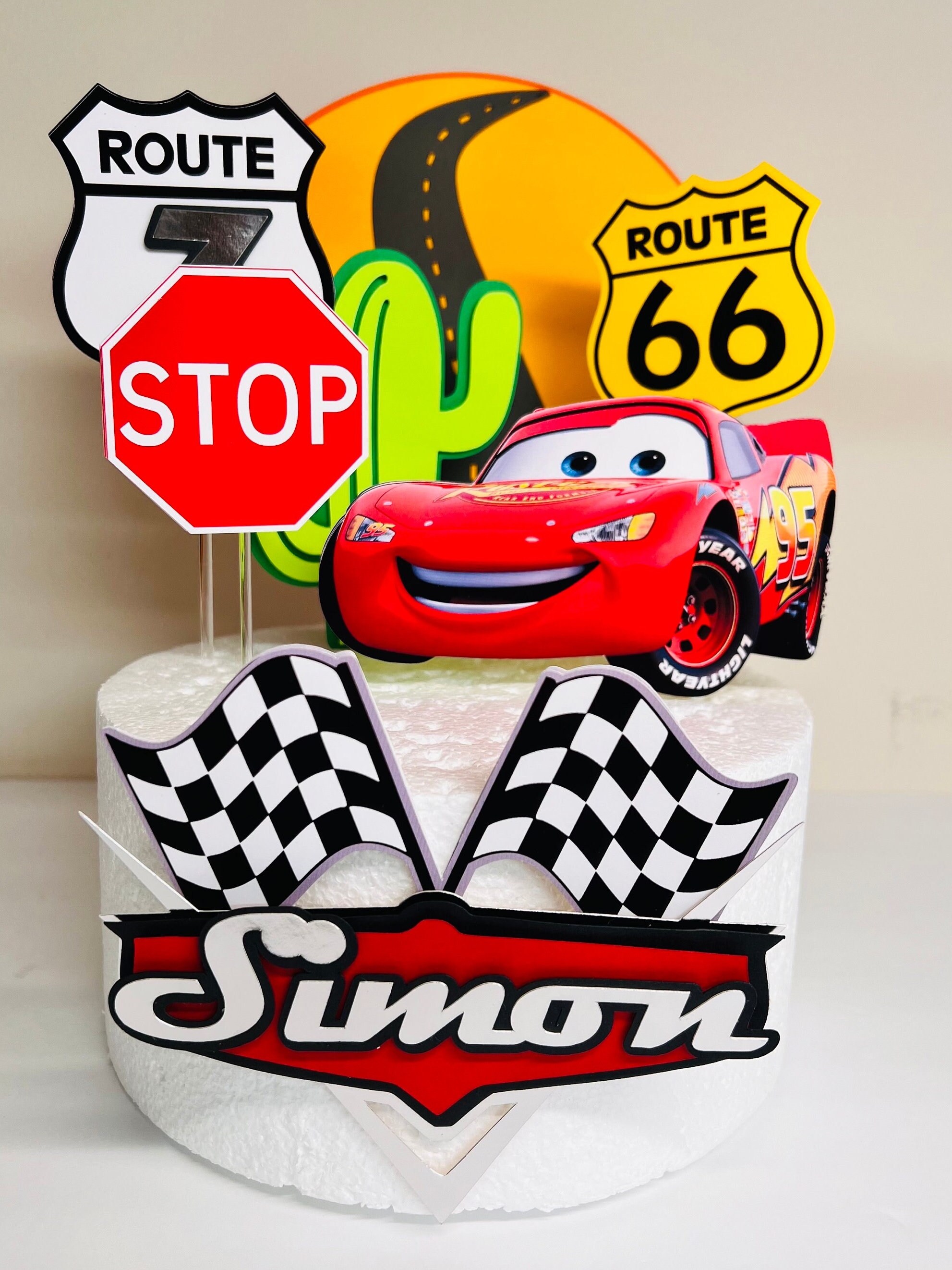 Disney Cars Cake Topper Maqueen Theme Cars Party Center - Etsy