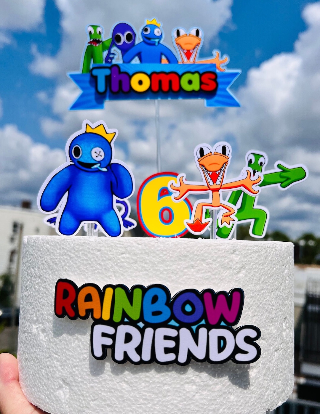 Rainbow Friends Cake Topper, Rainbow Friends Theme, Rainbow Friends ...