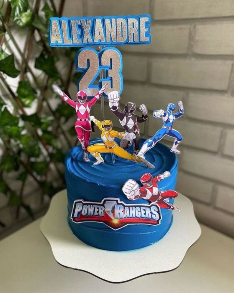 Power Rangers Cake Topper Power Rangers Birthday Power - Etsy