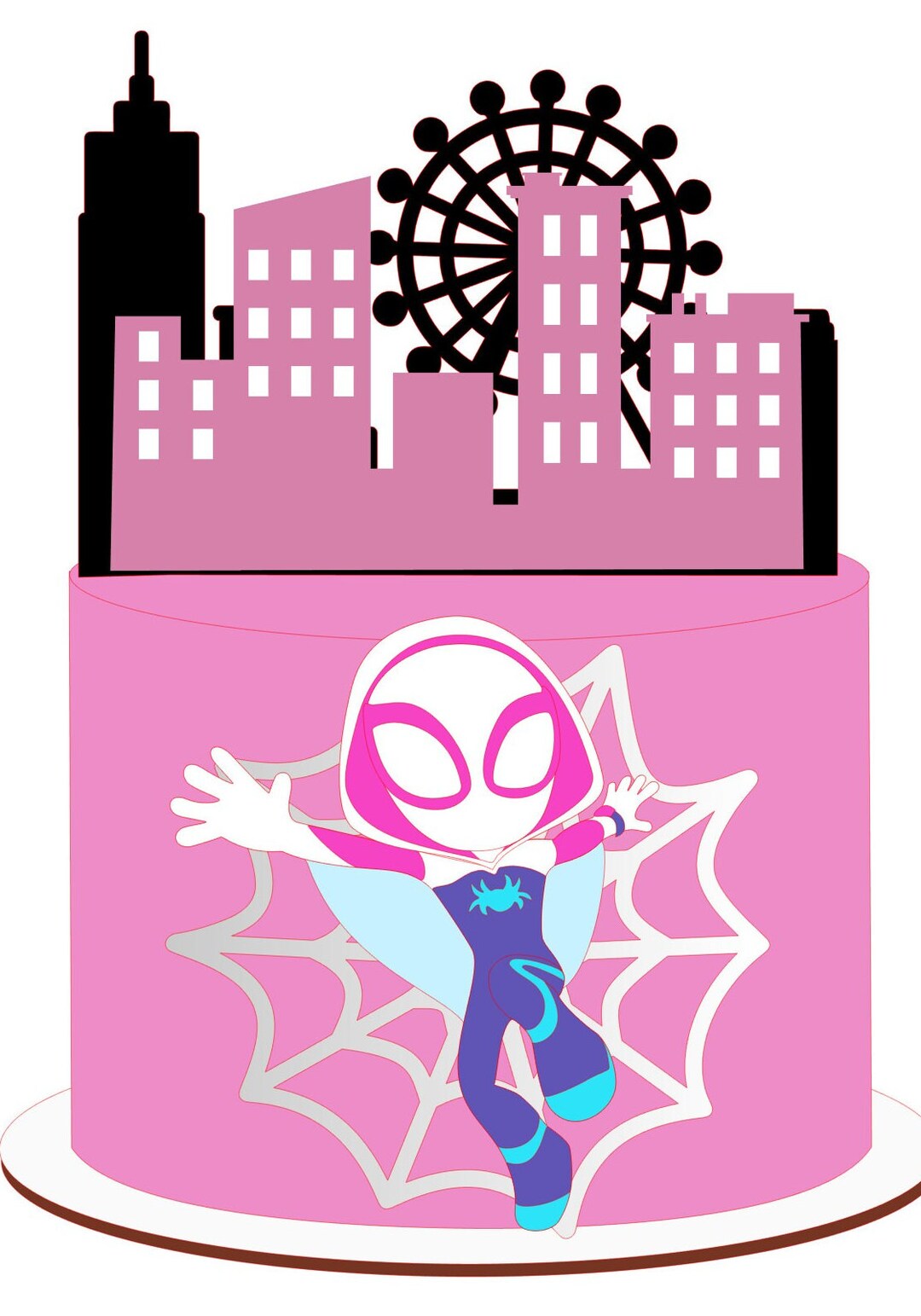 Ghost Spider Inspired Cake Topper, Spidey and Friends Cake Topper, Gwen ...