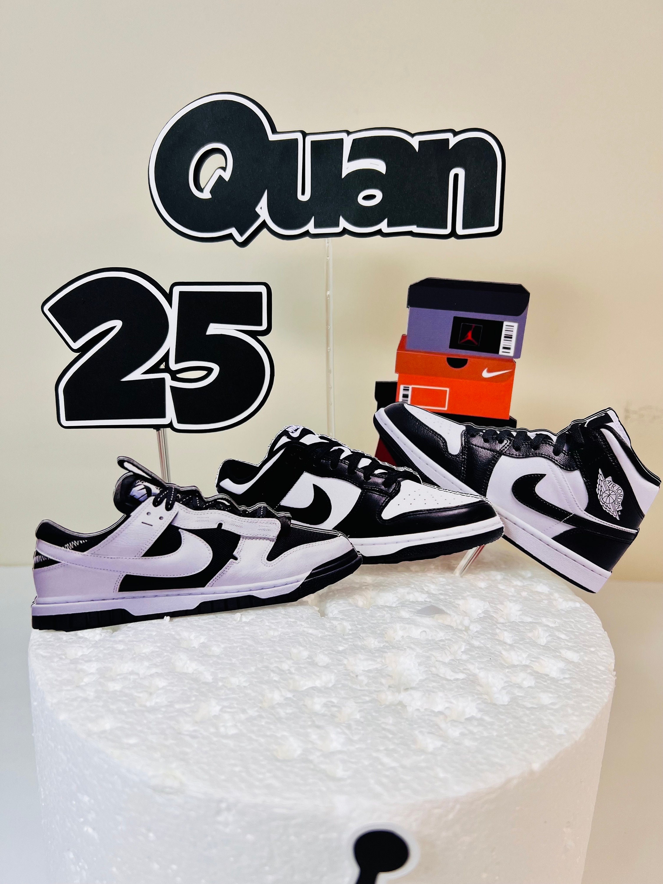 Sneaker Cake Topper Sneaker Ball Theme Sneaker Decor Black - Etsy