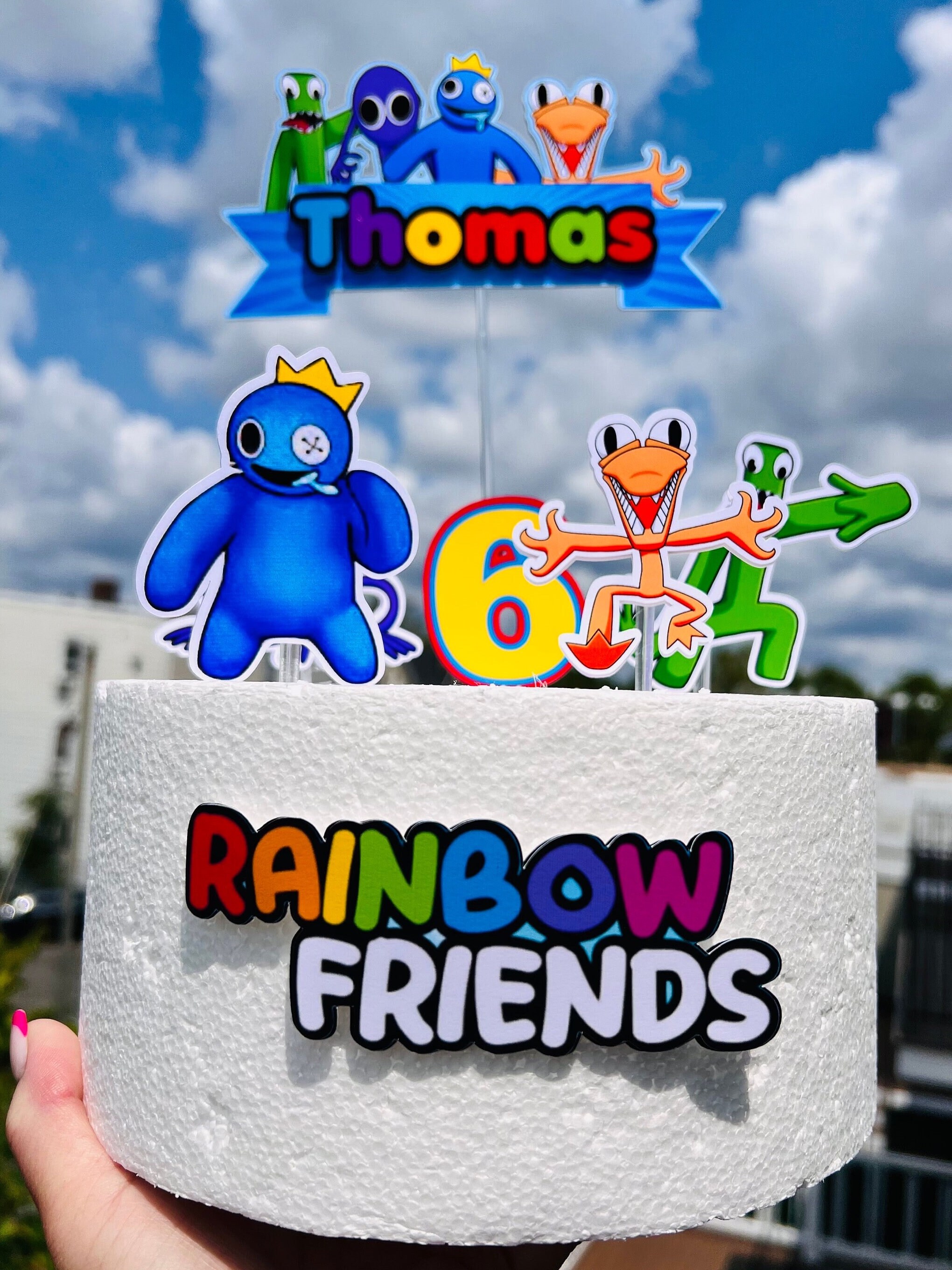 Rainbow Friends Cake Topper Rainbow Friends Theme Rainbow - Etsy UK