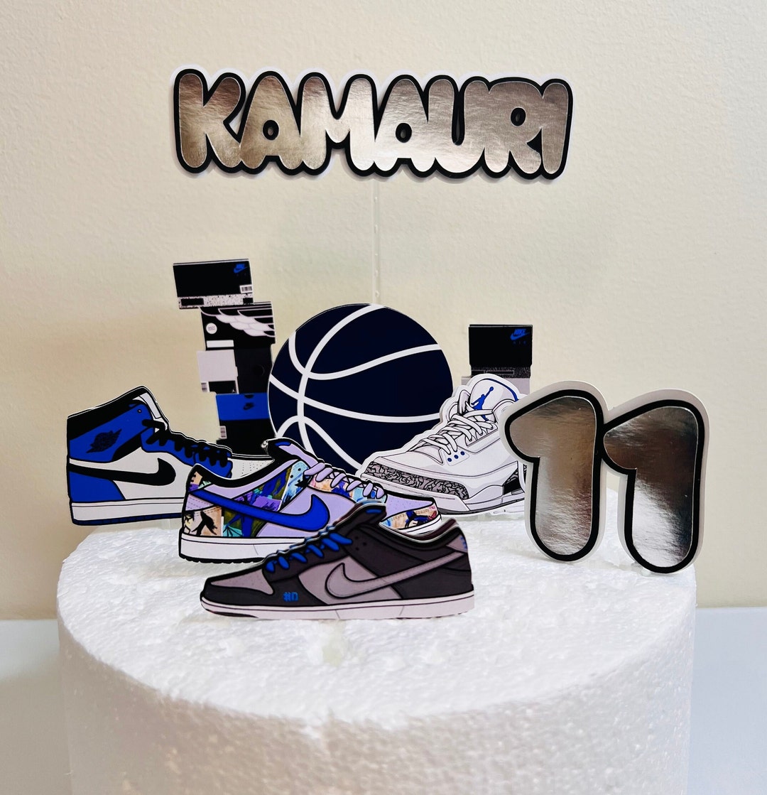 Sneaker Cake Topper, Sneaker Ball Theme, Sneaker Decor, Basketball ...
