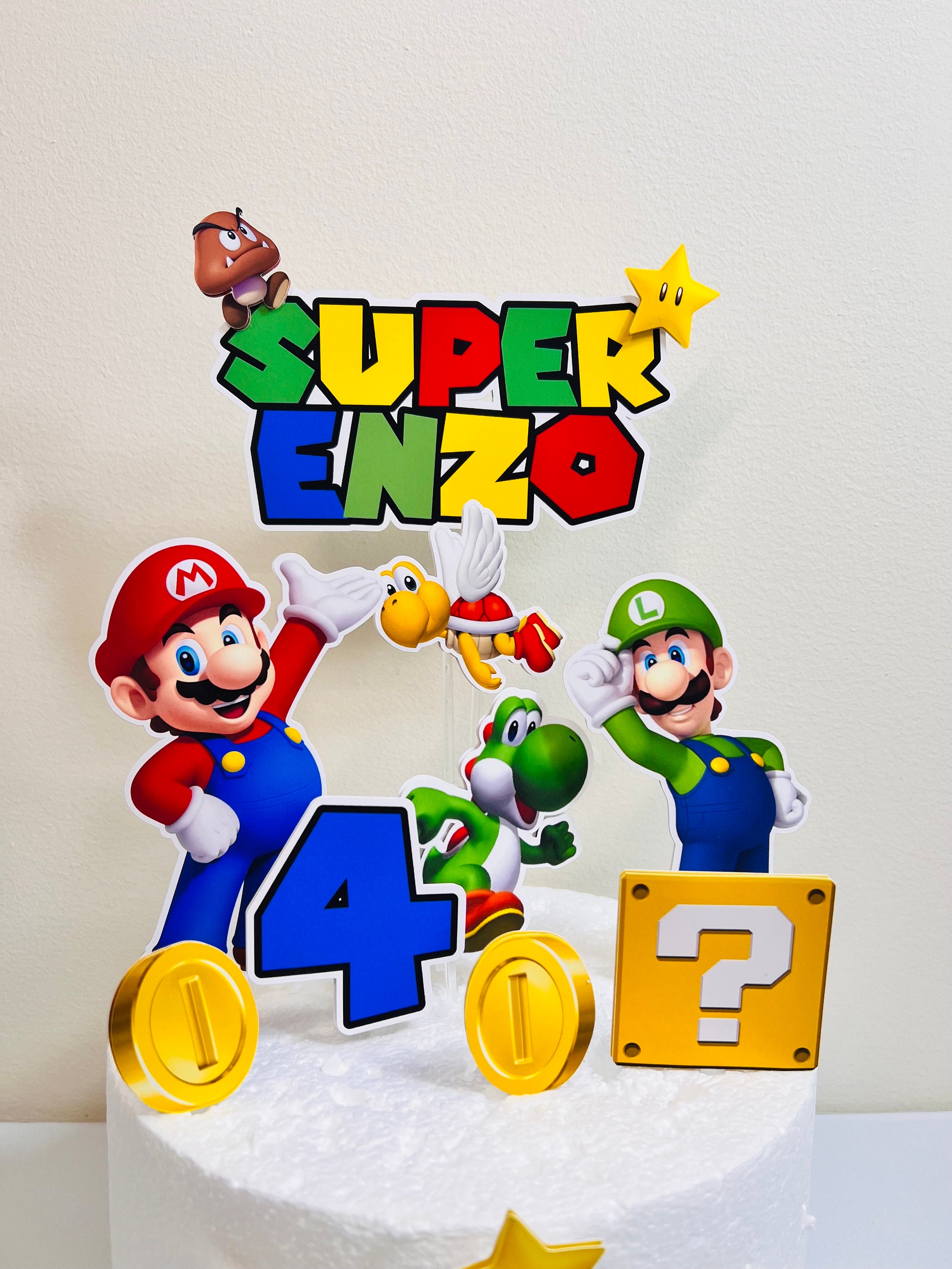 Super Mario Cake Topper Super Mario Theme Super Mario Party - Etsy
