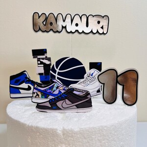 Sneaker Cake Topper, Sneaker Ball Theme, Sneaker Decor, Basketball ...