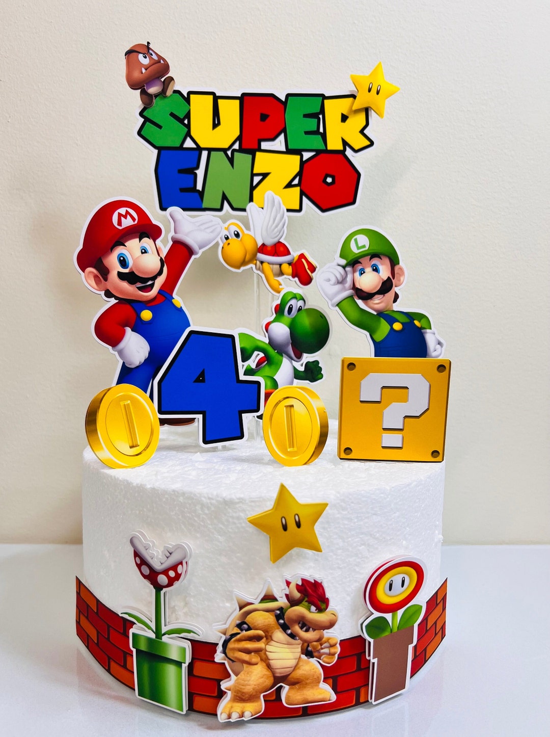 Super Mario Cake Topper, Super Mario Theme, Super Mario Party - Etsy