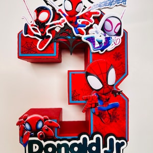 Spidey and His Amazing Friends 3D 7” Letters or Numbers | Spidey Party ...