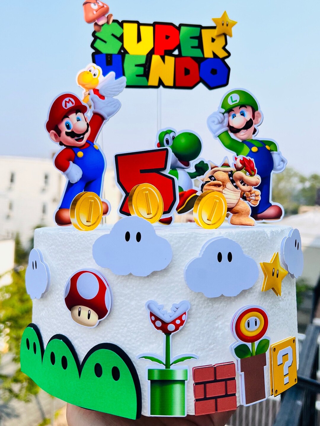 Super Mario Cake Topper Super Mario Theme Super Mario Party - Etsy