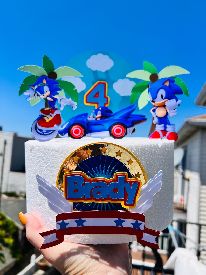 Sonic Cake Topper, Sonic Party , Sonic Personalized , Sonic Theme - Etsy
