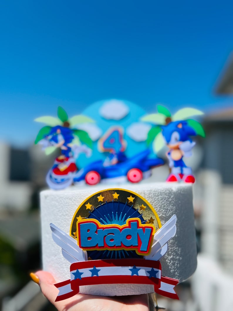 Sonic Cake Topper, Sonic Party , Sonic Personalized , Sonic Theme - Etsy