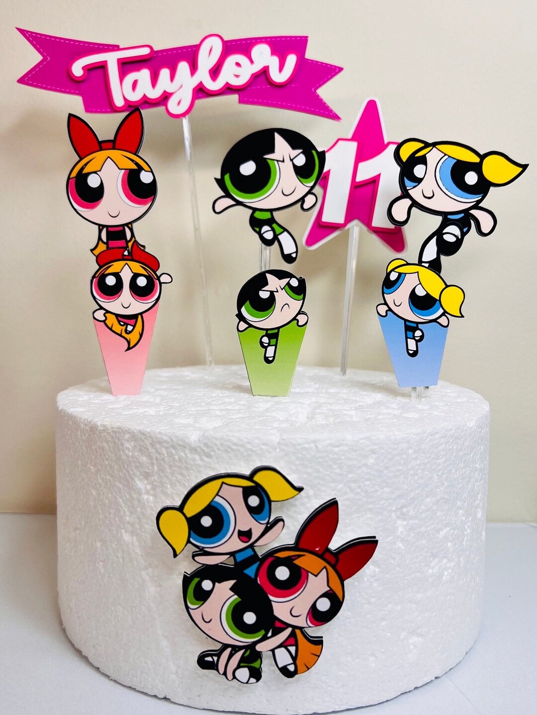 The Powerpuff Girls Birthday Cake Topper - Etsy