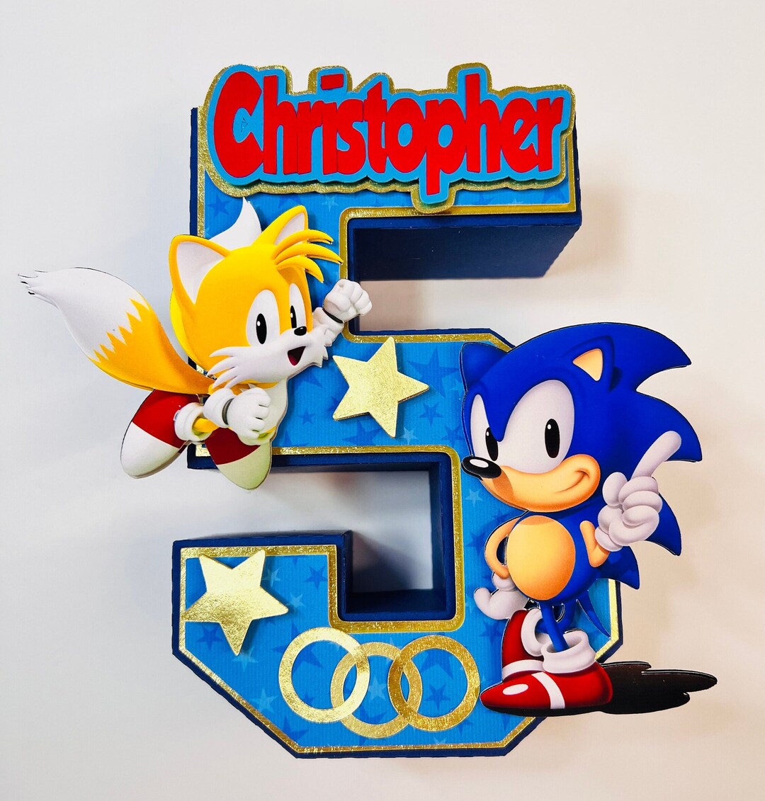 Sonic 3D 7” Letters or Numbers | Sonic Party Decorations | Sonic ...