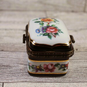 Imperial Porcelain Trinket Box With Painted Flowers - Etsy