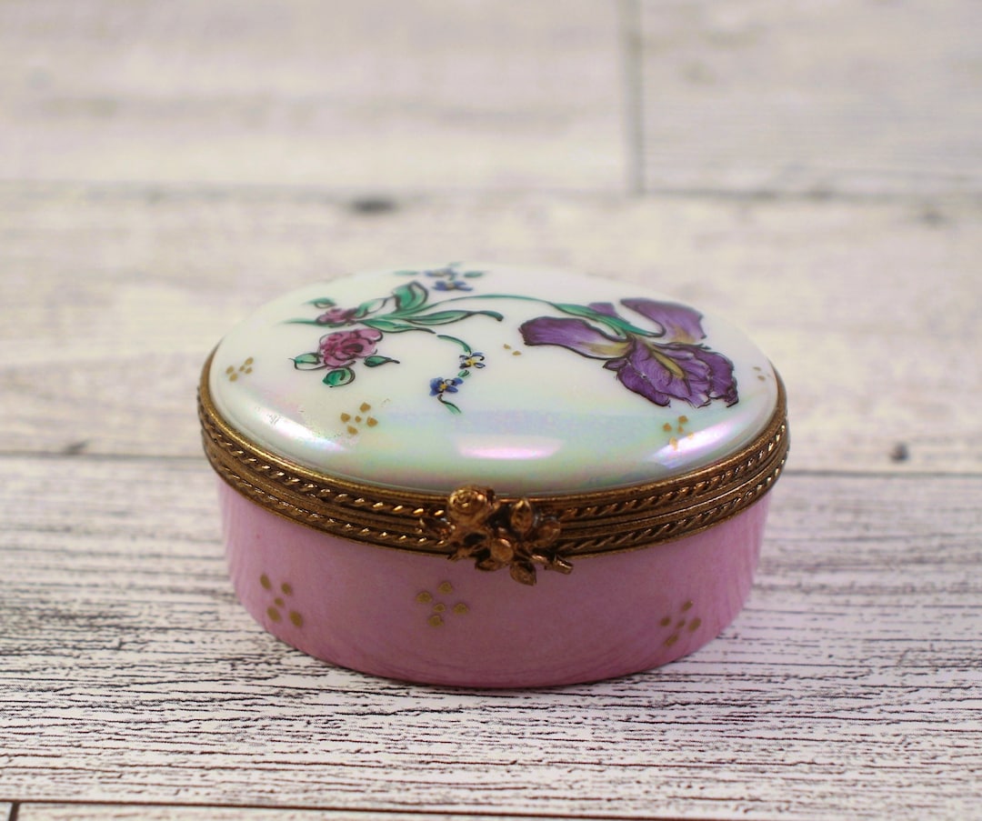Limoges Peint Main France Hand Painted Porcelain Trinket Box Vintage ...