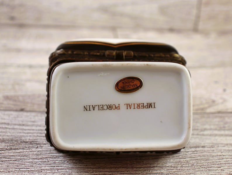 Imperial Porcelain Trinket Box With Painted Flowers - Etsy
