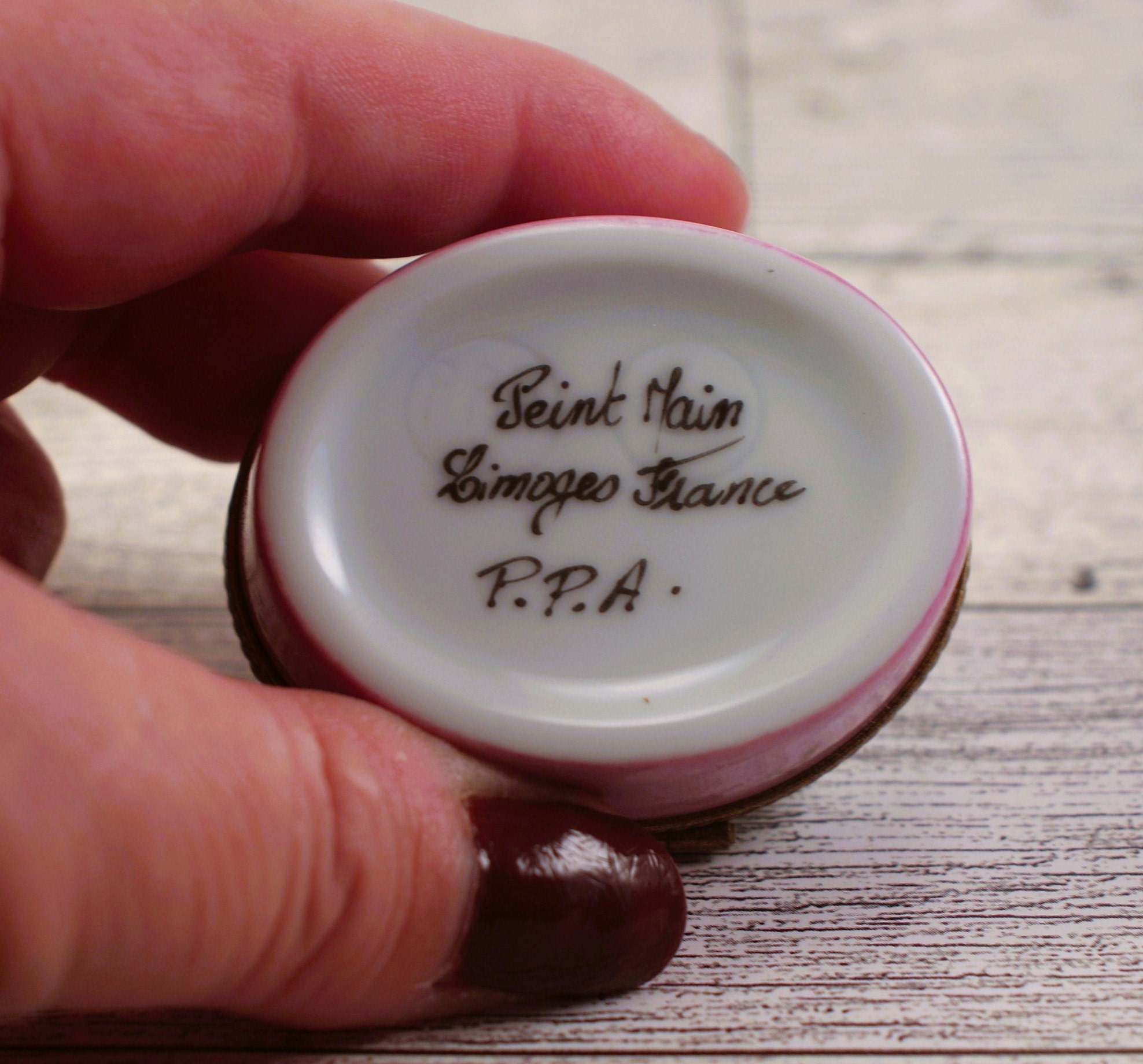 Limoges Peint Main France Hand Painted Porcelain Trinket Box Vintage ...