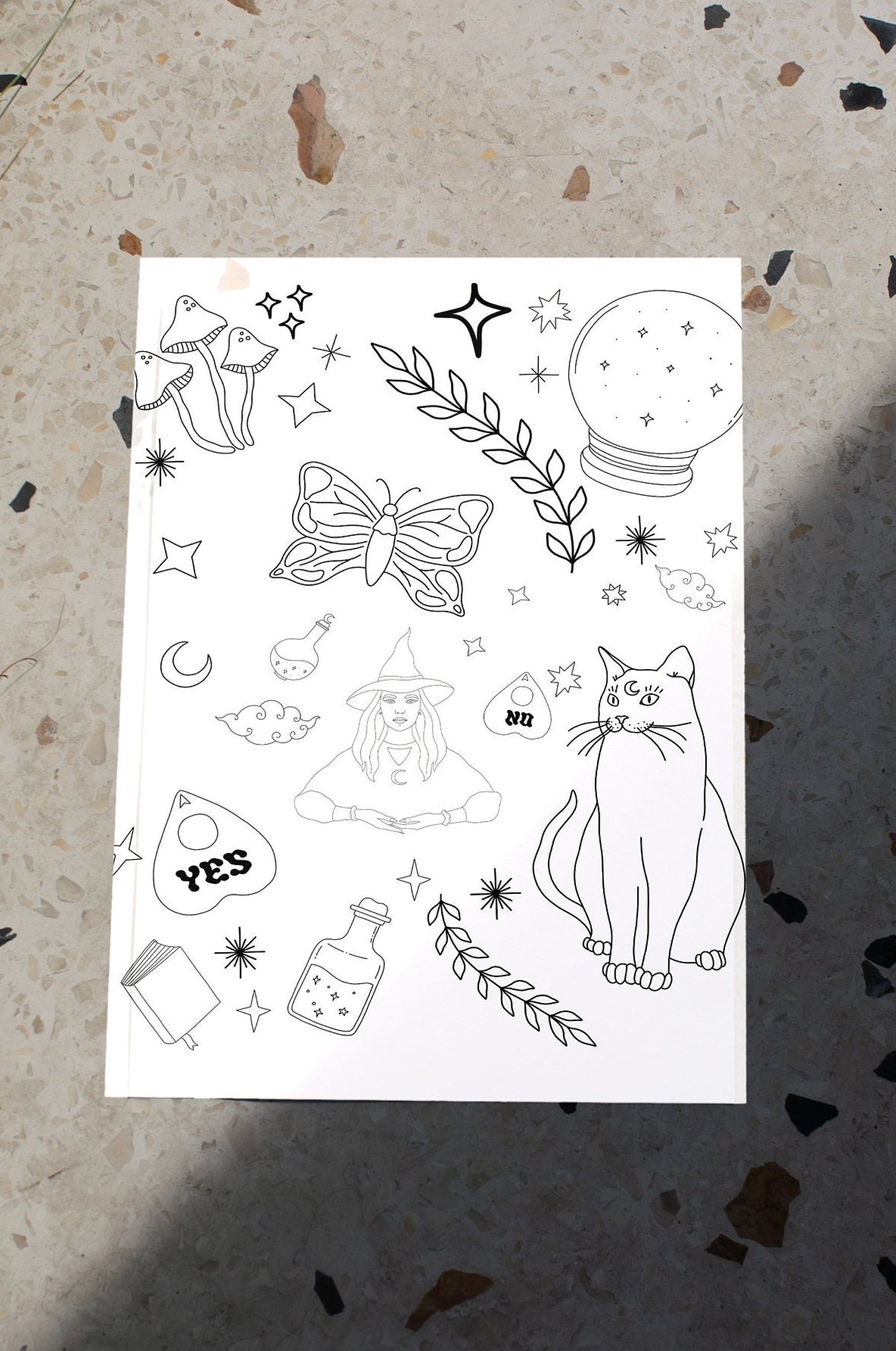 Printable Witch Coloring Page, Witch Coloring Page, Wicca, Witch Vibes ...